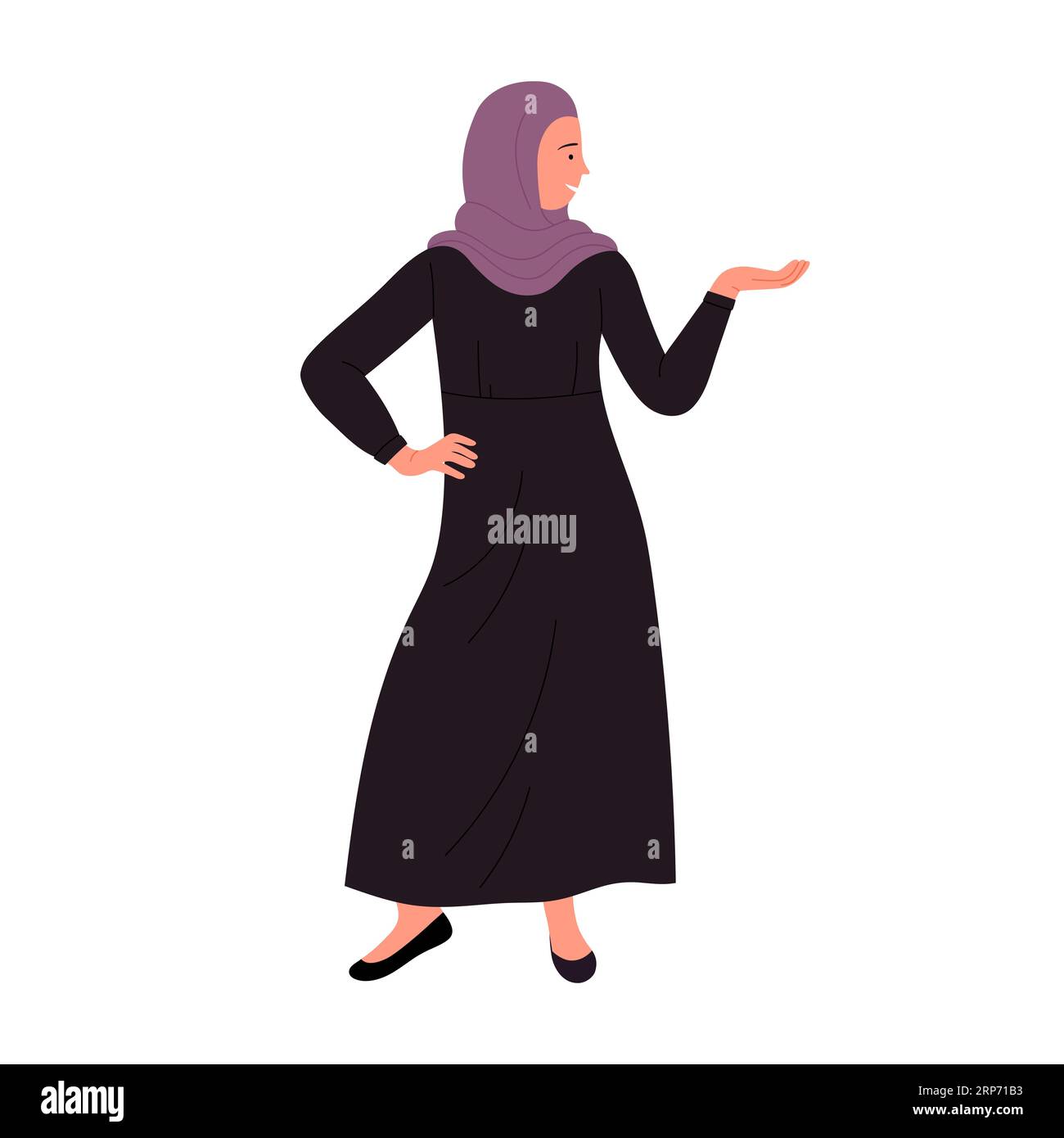 Muslim businesswoman giving presentation. Arabic female manager showing ...