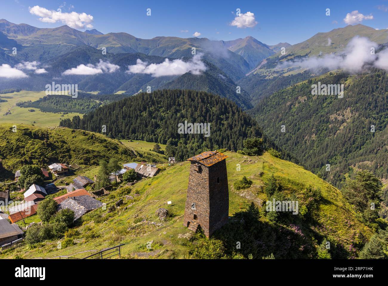 Omalo is a Tushetian administrative center. Above the village the ...