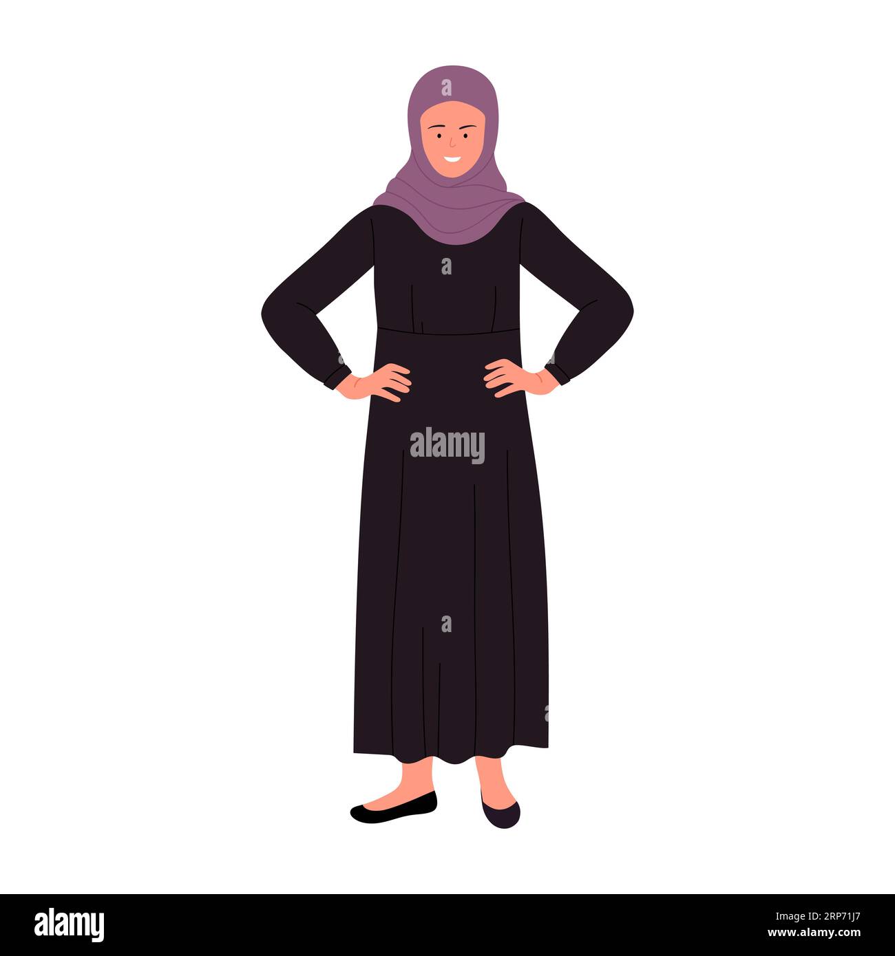 Muslim businesswoman with hands on hips. Female arabic manager in ...