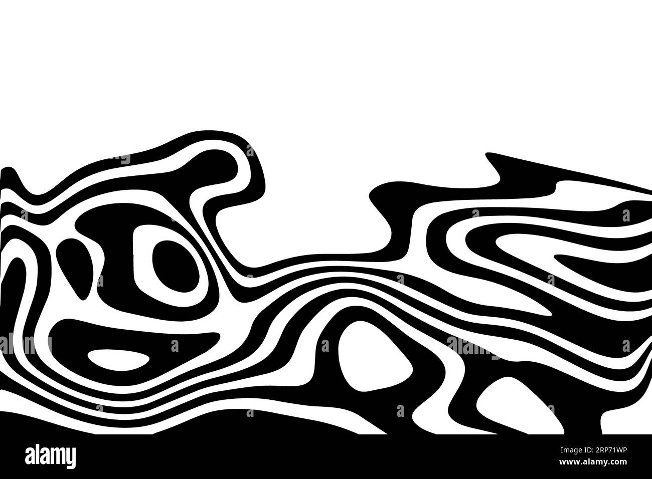 Amazing liquify lines effect on black and white, vector illustration ...
