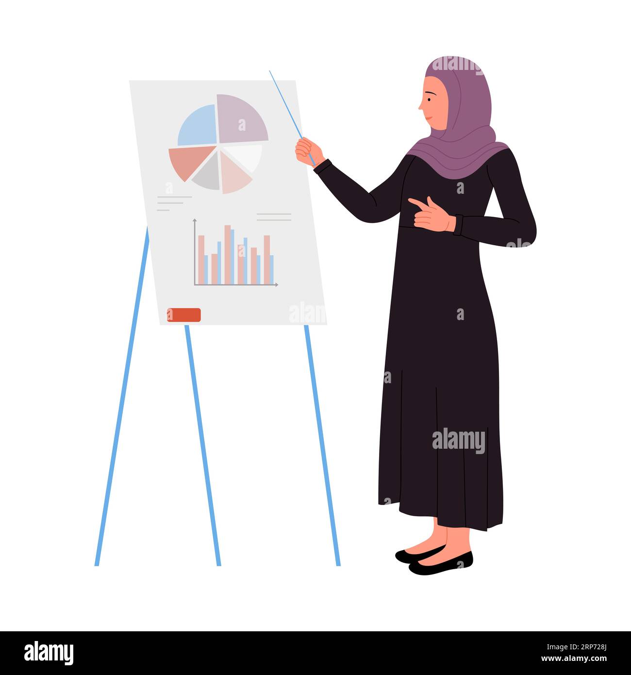 Muslim businesswoman speaker for presentation. Arabic female manager ...