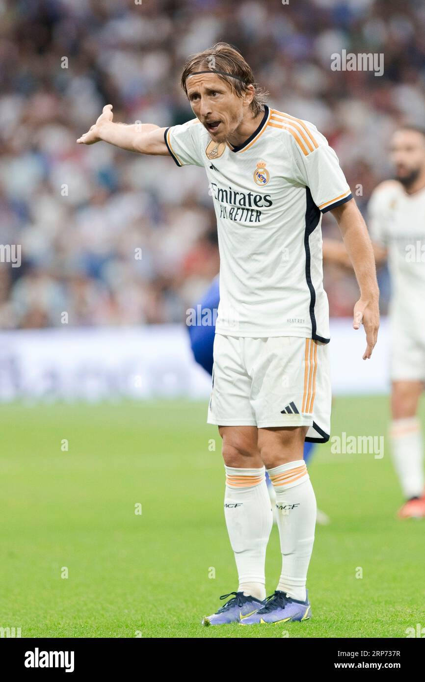 Luka Modric of Real Madrid reacts during the LaLiga EA Sports 2023/24 ...
