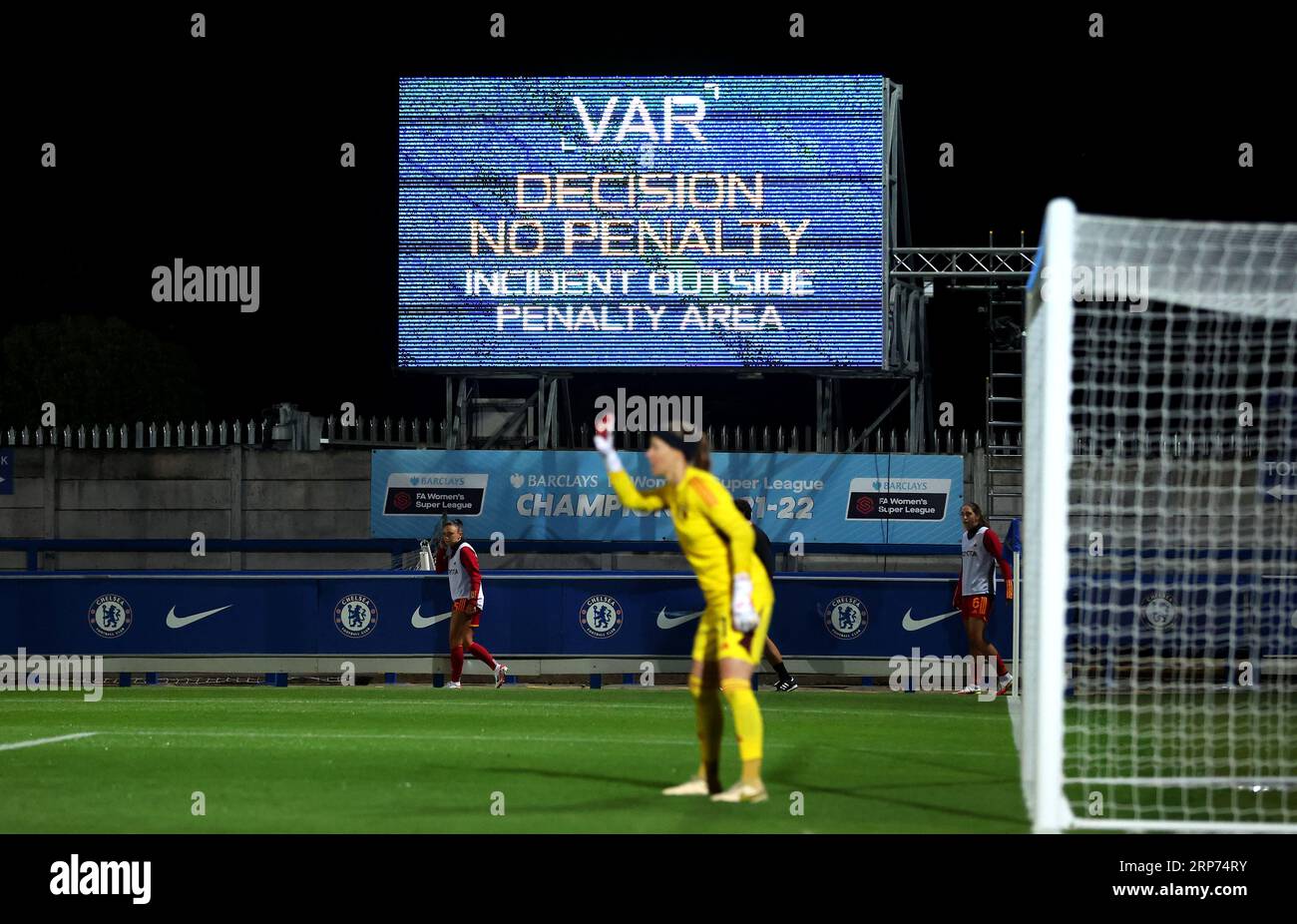Large screen displaying a VAR check on a possible penalty incident ...
