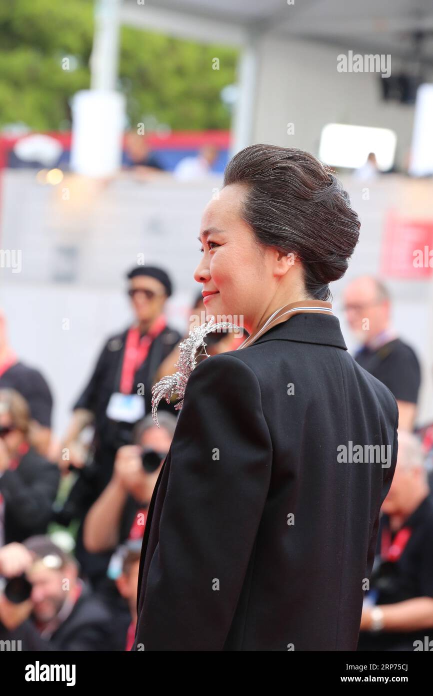 Venice, Italy, 3rd September, 2023. Elsa Jin arriving on the red carpet ...