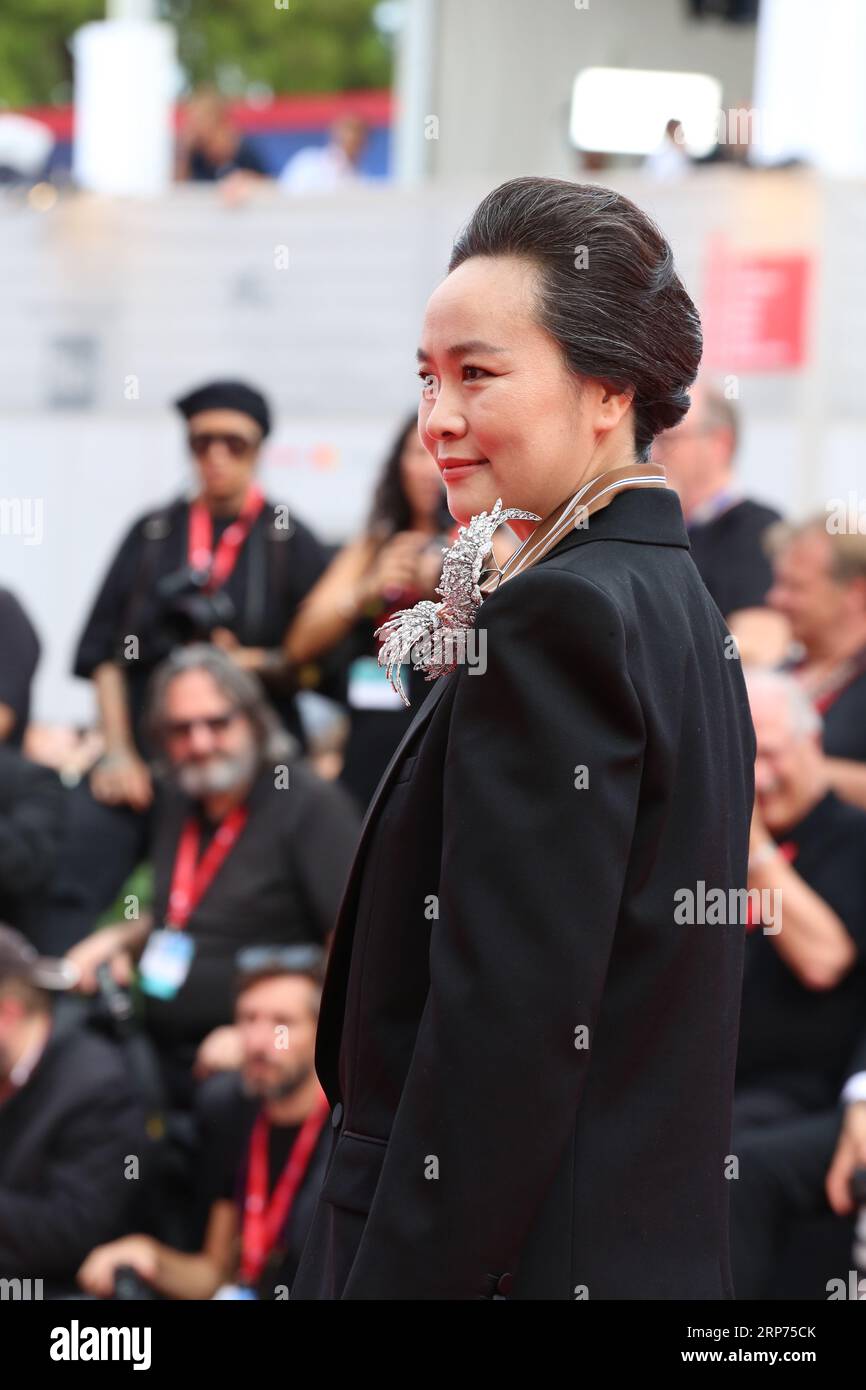 Venice, Italy, 3rd September, 2023. Elsa Jin arriving on the red carpet ...