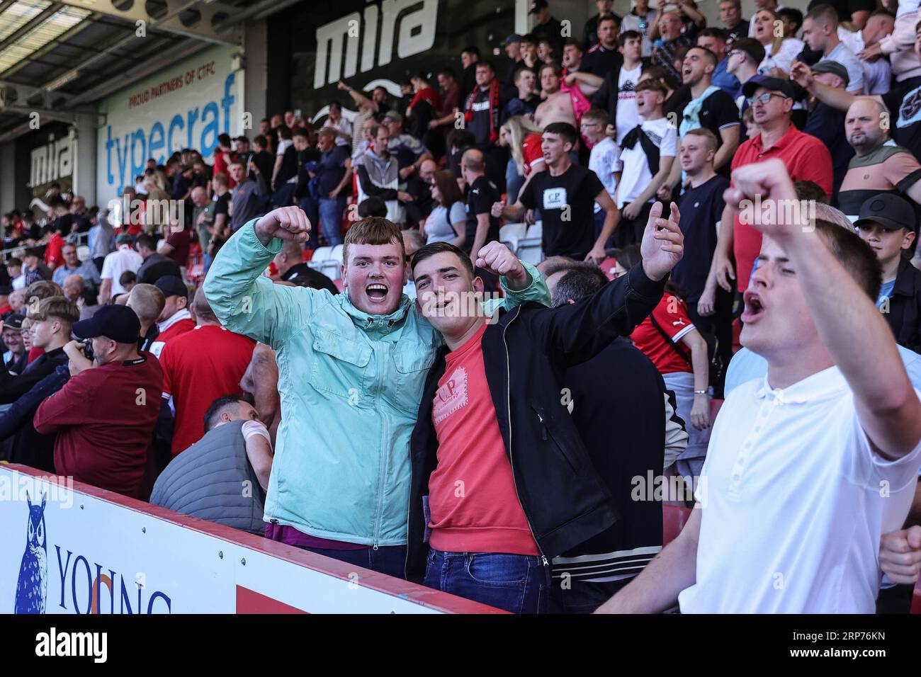Barnsley fans celebrate the 0-2 win during the Sky Bet League 1 match ...