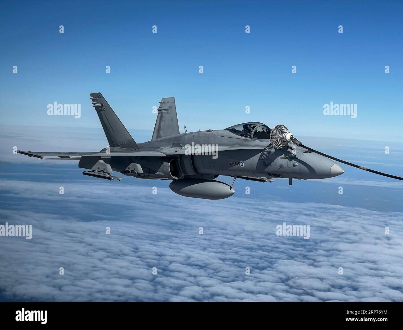 Rovaniemi, Finland. 22 August, 2023. A Finnish F/A-18 Hornet fighter ...