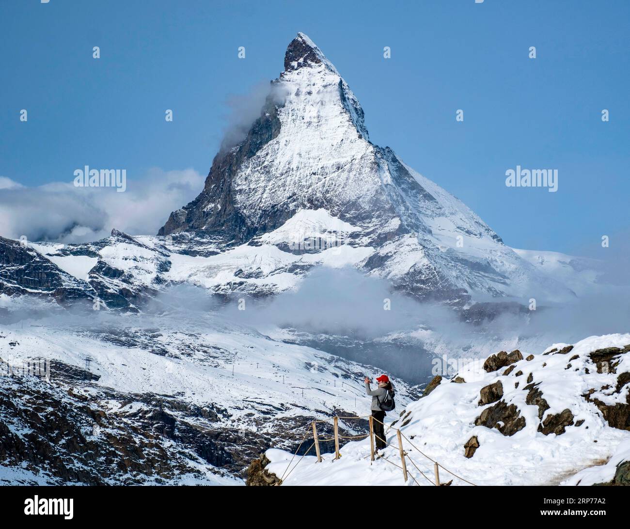The Iconic Matterhorn mountain after a fresh fall of snow in late ...