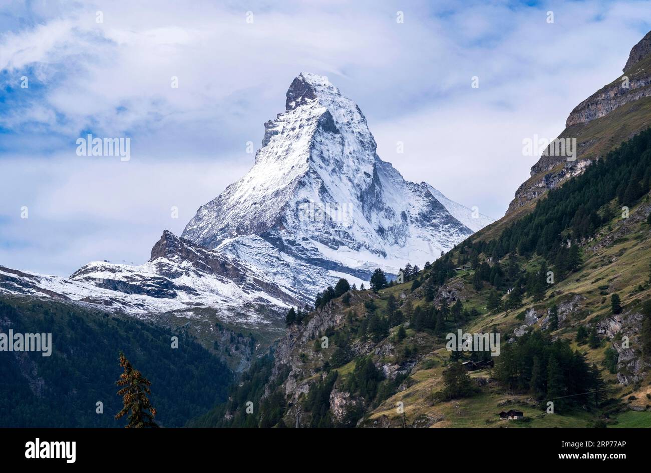 The Iconic Matterhorn mountain after a fresh fall of snow in late ...