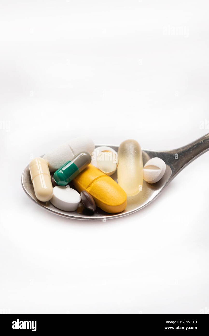 Symbolic image drug abuse, addiction, burnout, pharmacy, close-up of ...