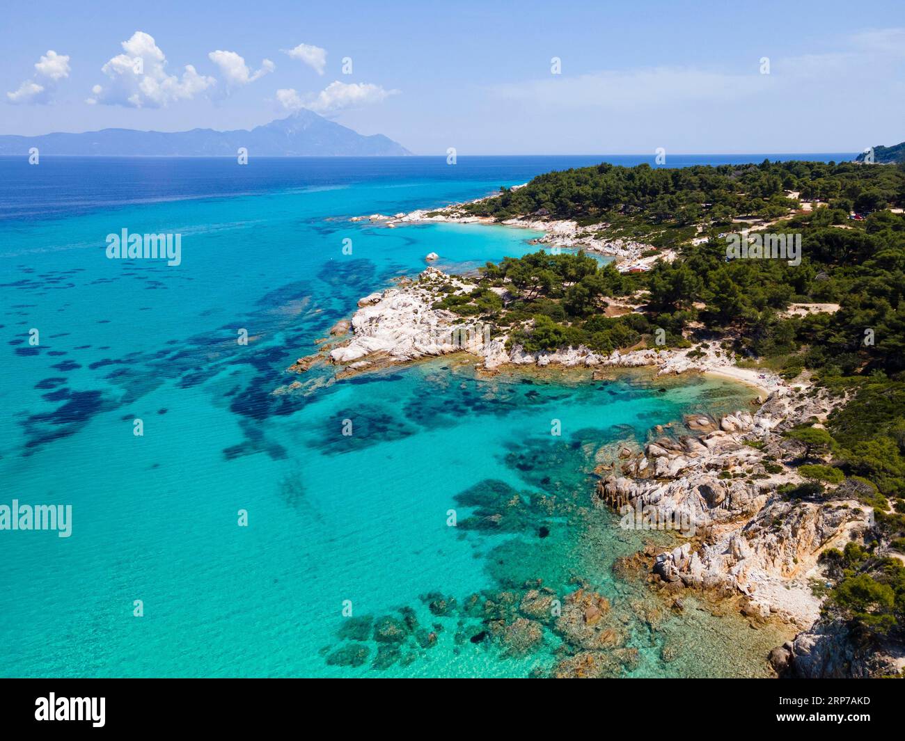 Aerial view, bay at Mega Portokali beach, Kavourotrypes beach and ...