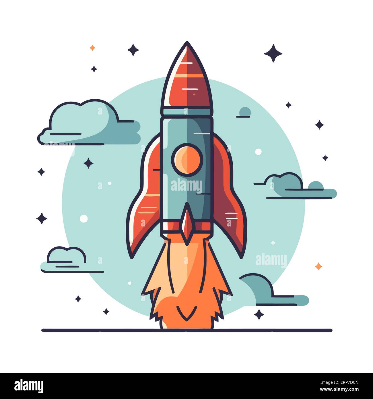 Rocket icon. Space rocket launch. Spaceship image. Vector illustration ...