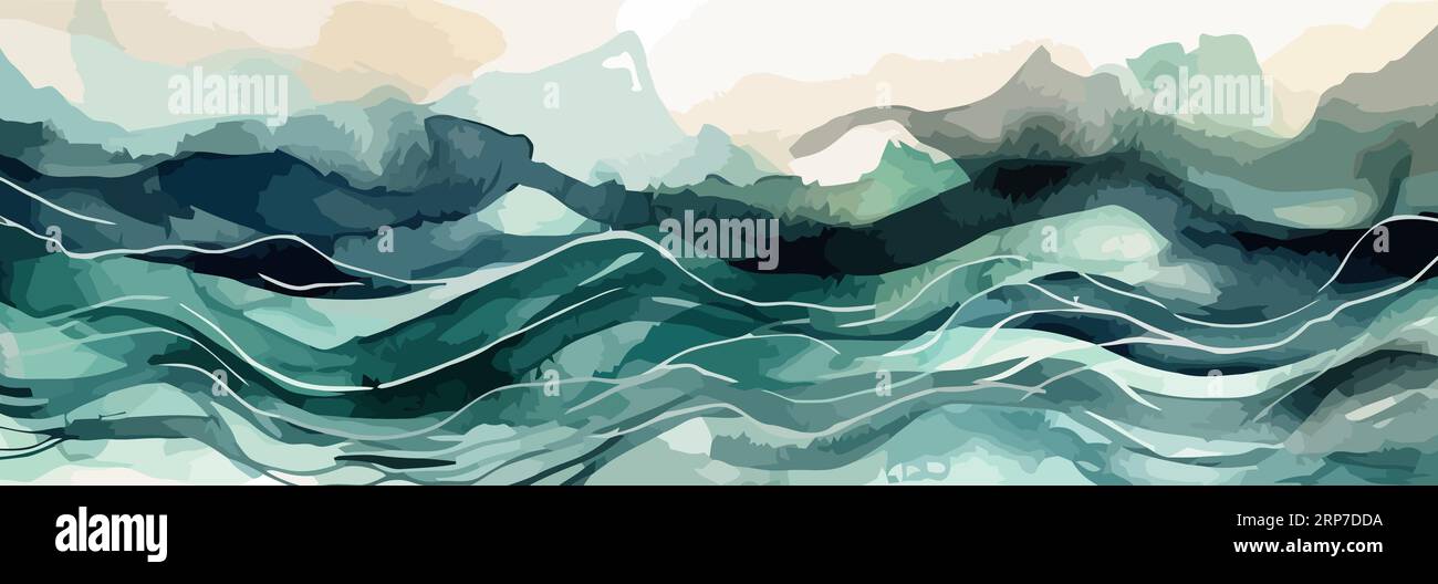 Beautiful watercolor background. Abstract turquoise watercolor painting ...