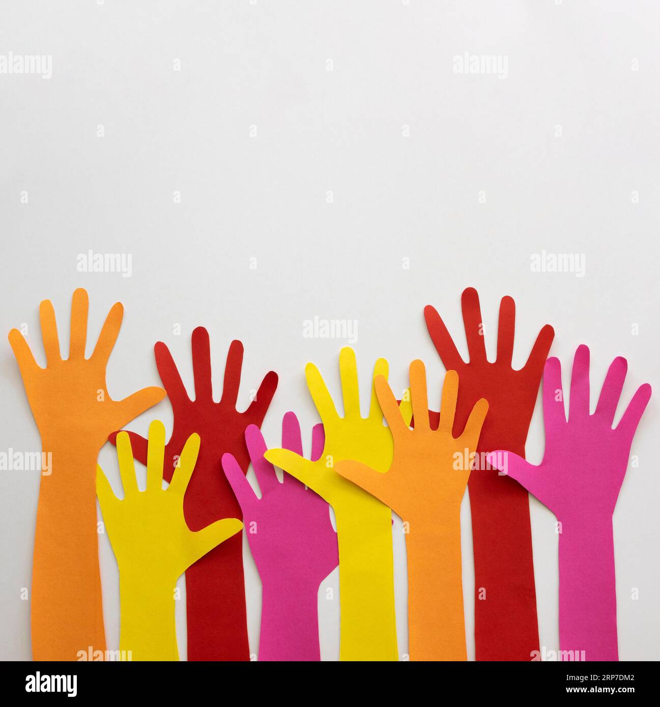 Colorful origami hands shape Stock Photo - Alamy