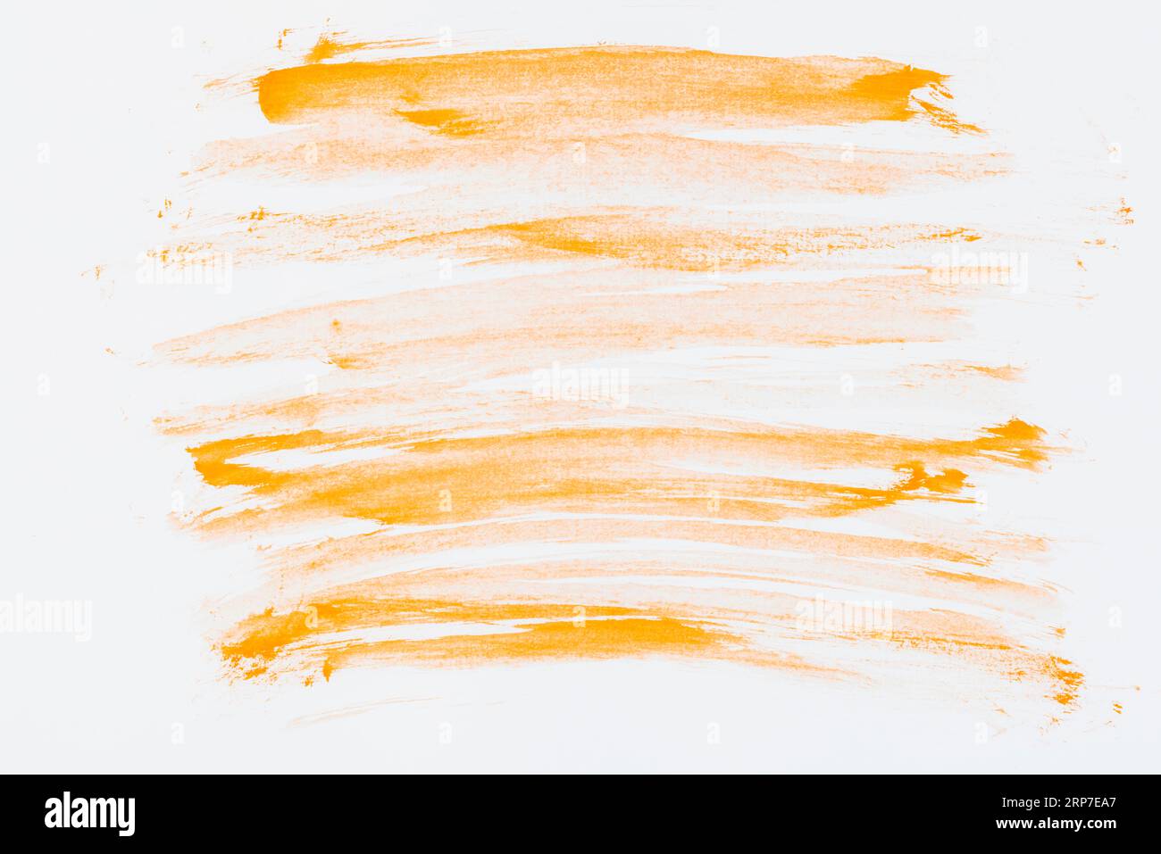 Orange hand drawn watercolor brush stroke Stock Photo - Alamy