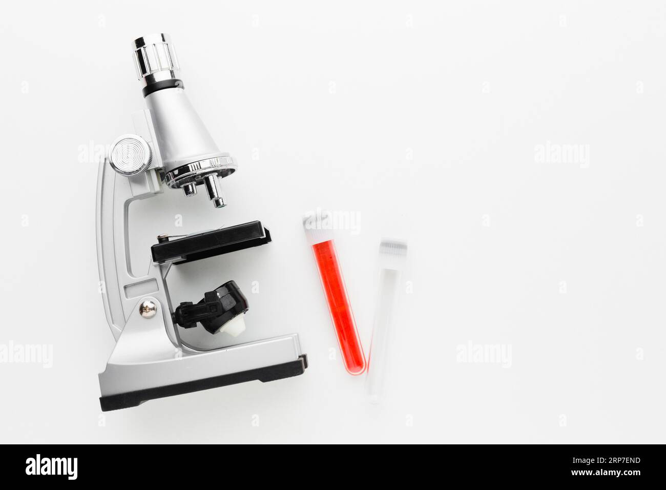 Top view microscope test tubes Stock Photo - Alamy