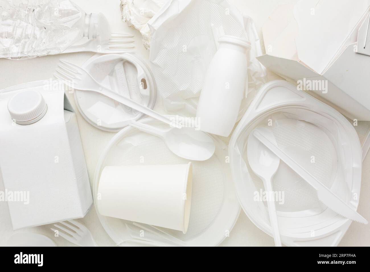 Top view arrangement dirty plastic waste Stock Photo - Alamy