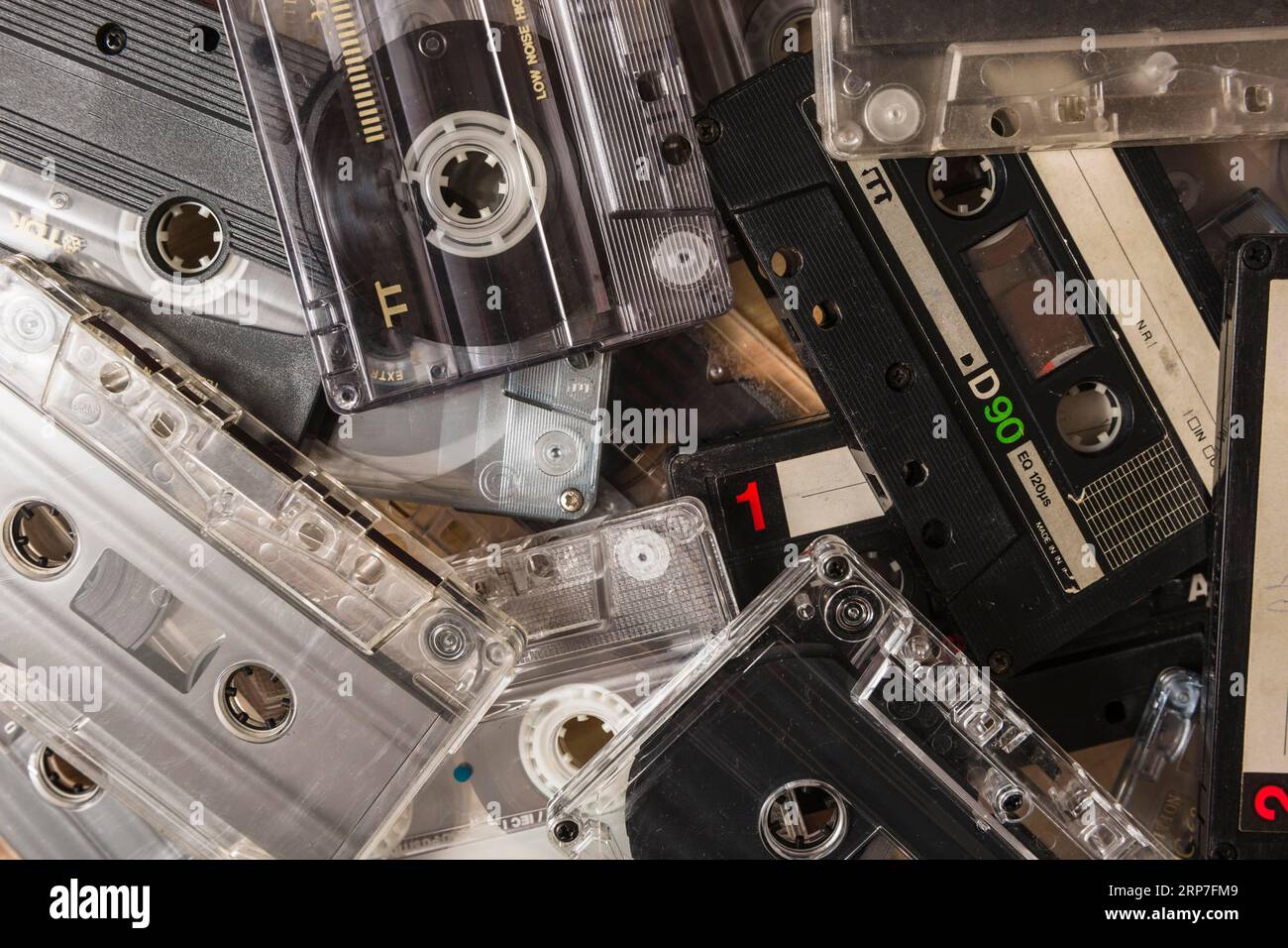 Overhead view vintage cassette tape Stock Photo - Alamy