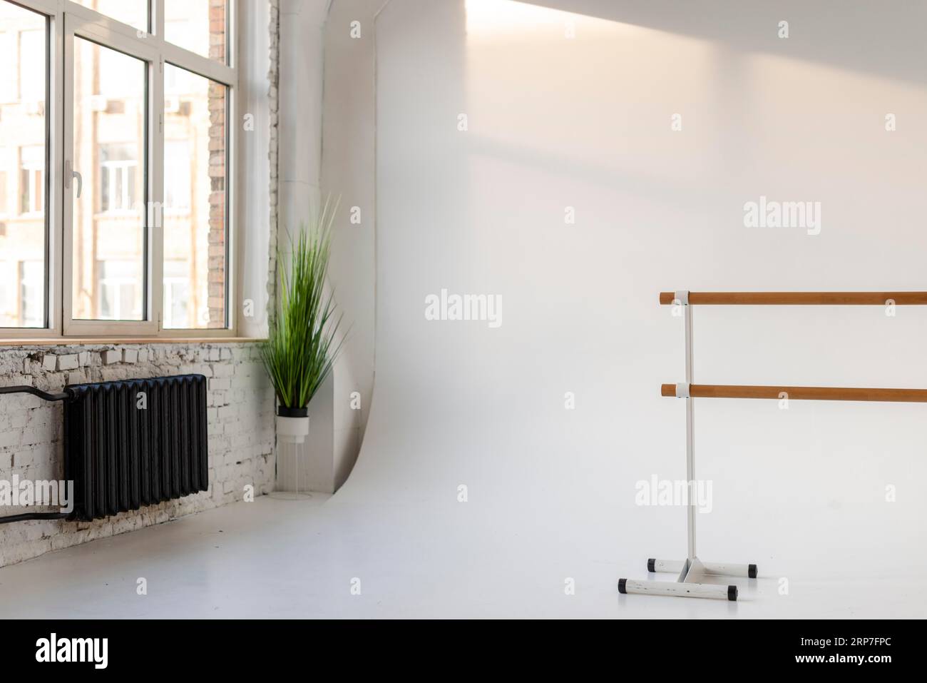 Professional ballet studio with handrail Stock Photo - Alamy