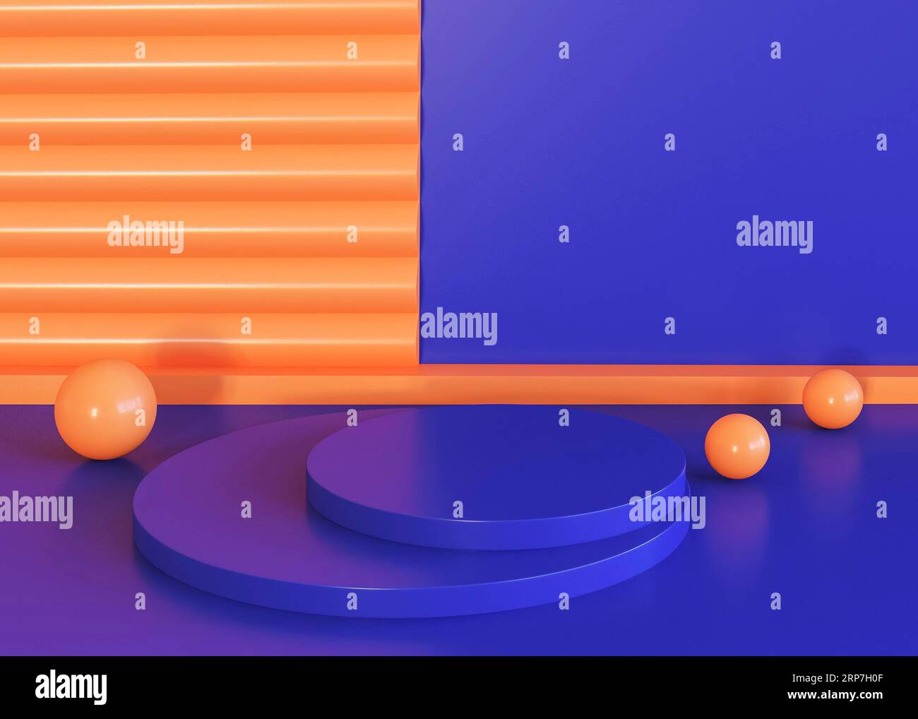 Geometric shapes background blue orange tones Stock Photo - Alamy