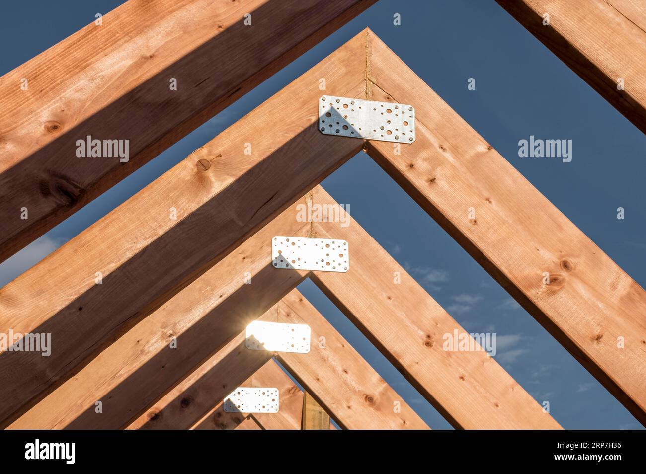 Front view construction roof Stock Photo - Alamy