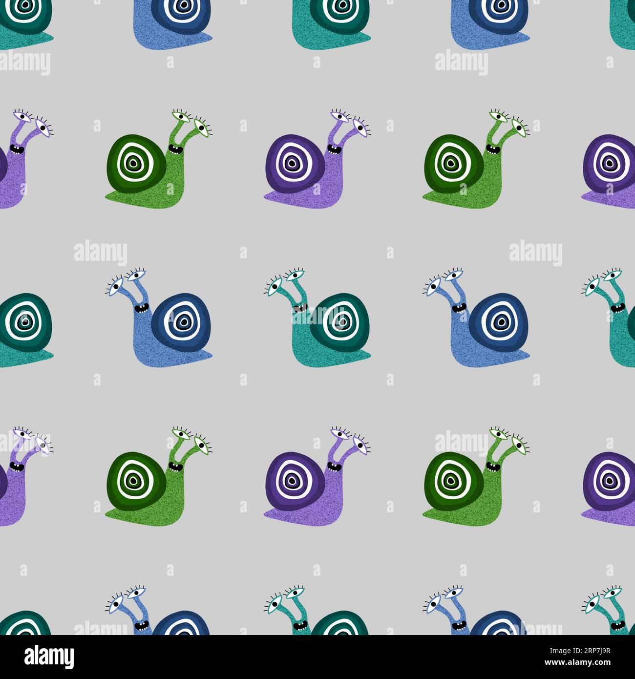 Cartoon animals seamless snails pattern for fabrics and wrapping paper ...