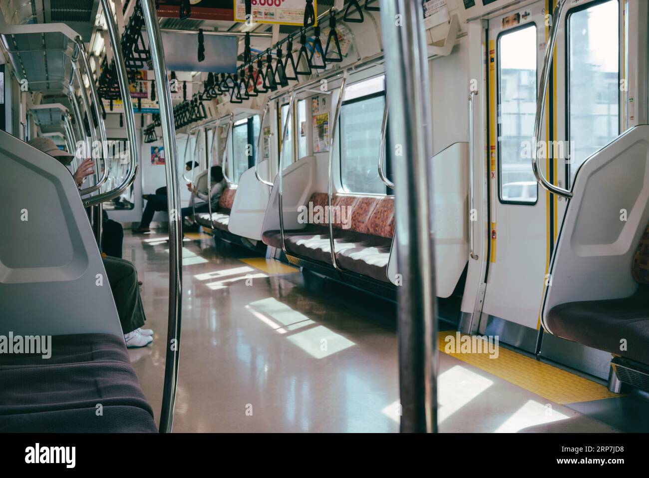 Inside subway train Stock Photo - Alamy