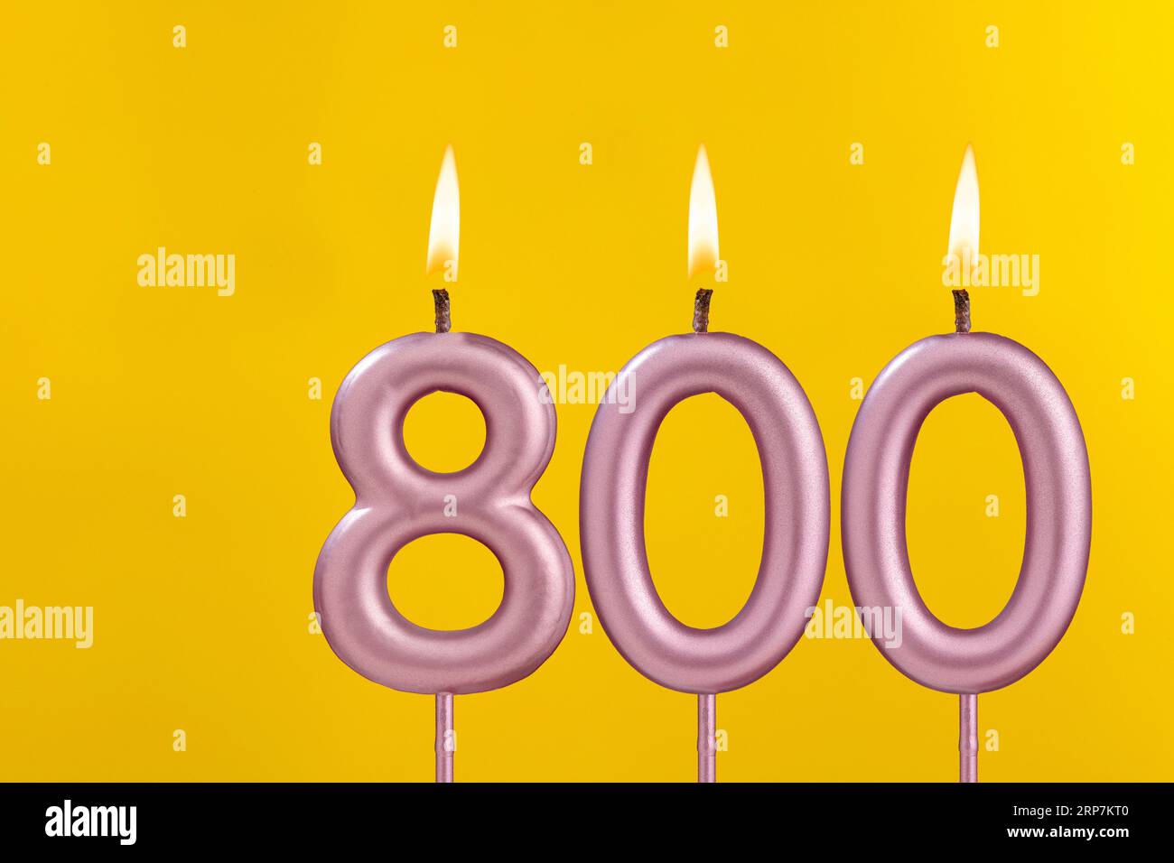 Birthday candle number 800 - Birthday celebration on yellow background ...