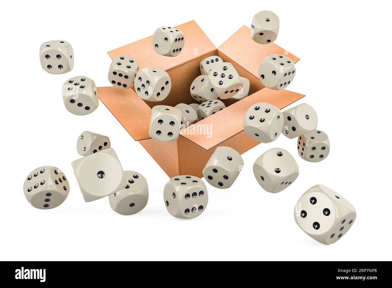 Probability concept with gamble dice, 3D rendering isolated on white ...