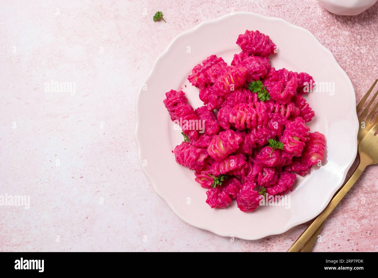 Beetroot Pasta, Barbie Themed Pasta. Pink noodles on pink background ...