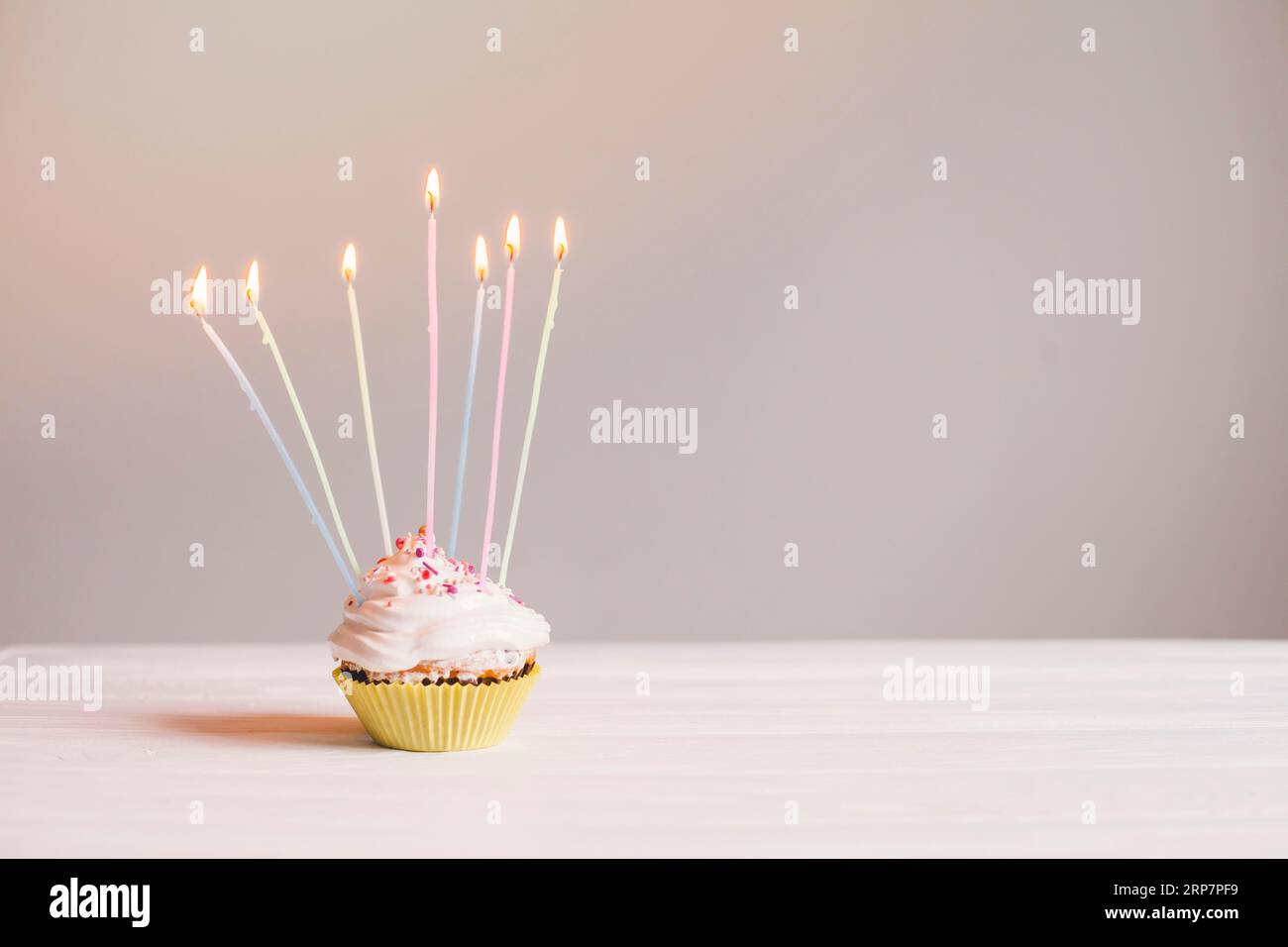 Still life with birthday muffin Stock Photo - Alamy
