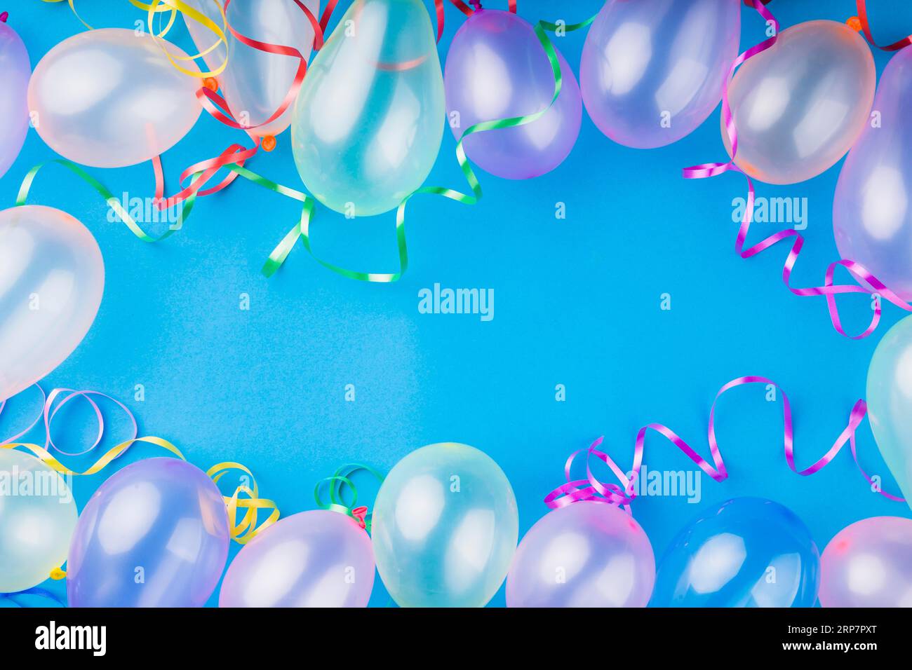 Top view metallic transparent balloons Stock Photo - Alamy