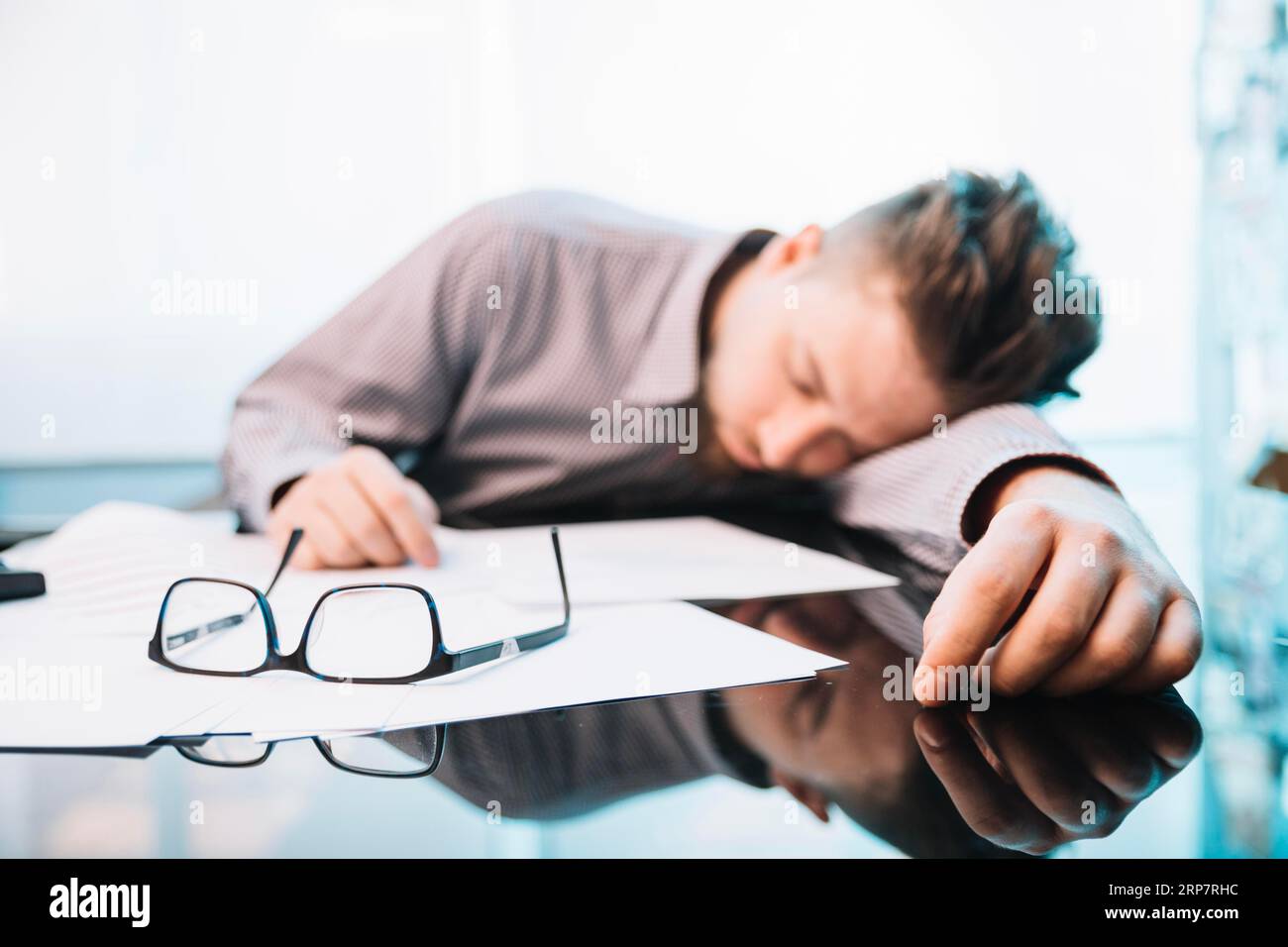 Employee sleeping office Stock Photo - Alamy