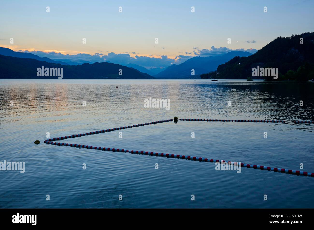 Lake, floating chain, buoy, outdoor pool, sunset, summer, Lake ...