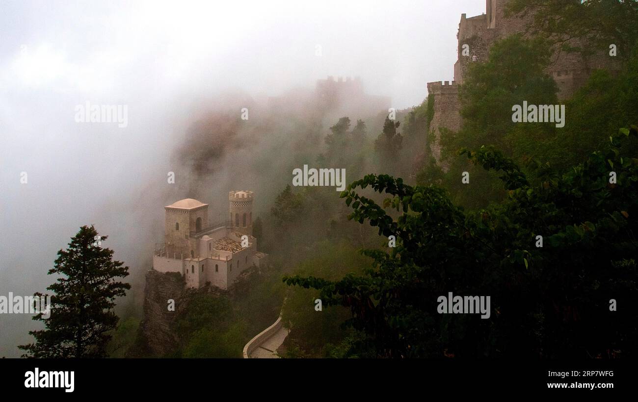 Castello Pepoli, La Torretta, Norman Castle, Slope, Fog, Castle, Erice ...