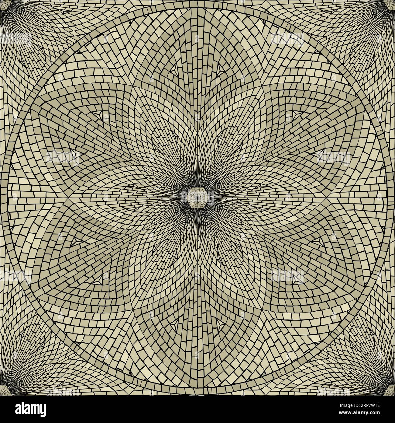 Seamless stone mosaic pattern, round repeating design Stock Photo - Alamy