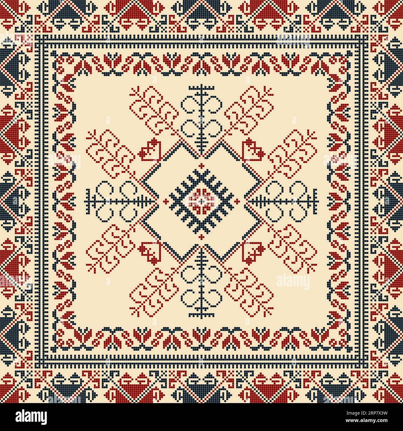 Traditional Latvian embroidery seamless pattern, vector illustration Stock Photo - Alamy