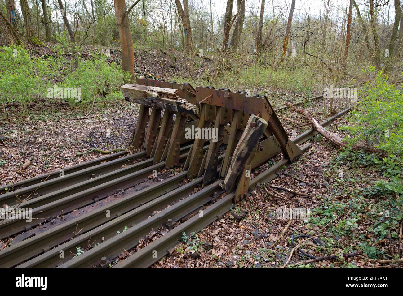 Buffer at the former Dueppel railway station, located on the route of ...