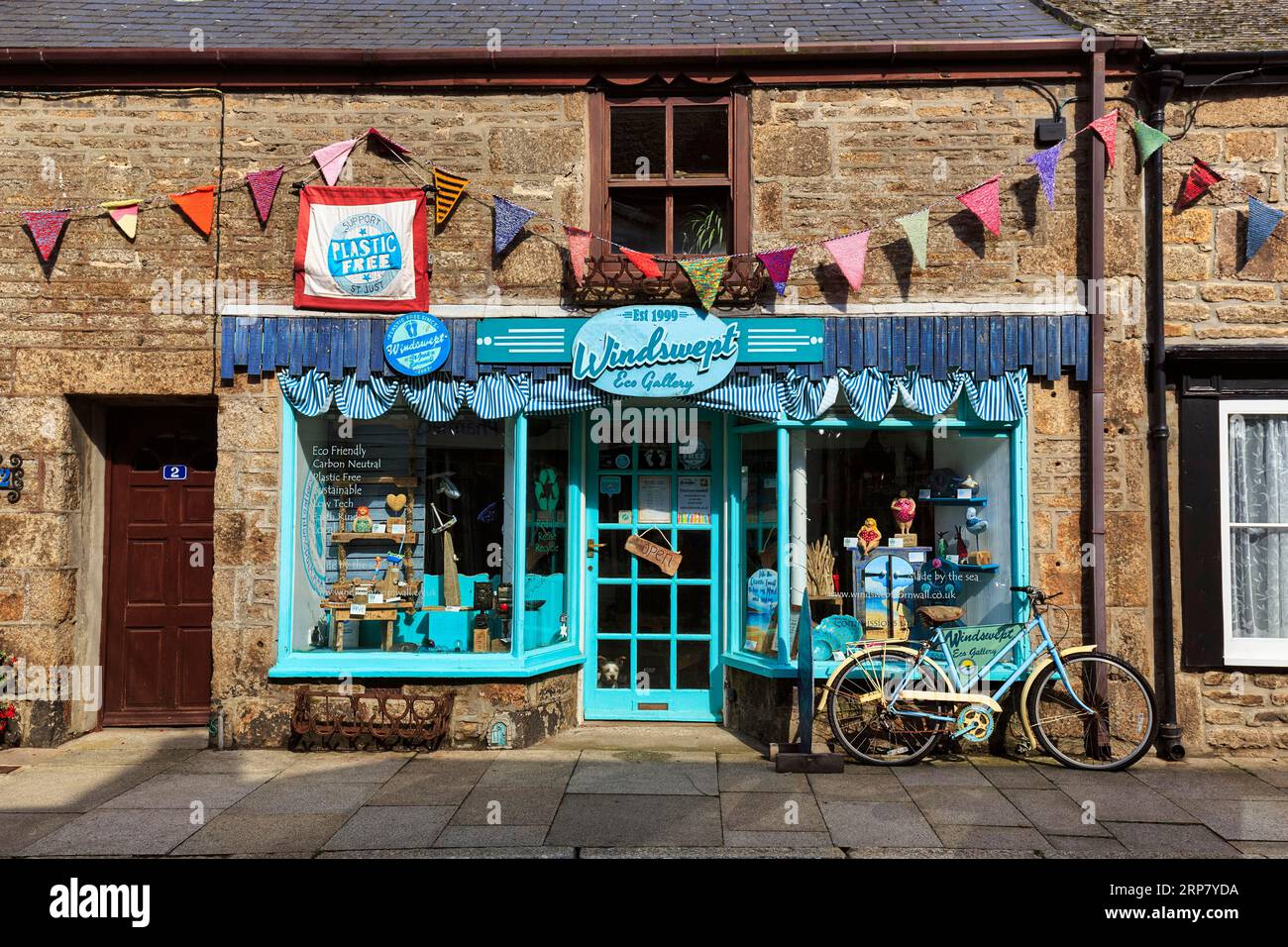Decorated facade, gift shop, town centre arts and crafts, traditional ...