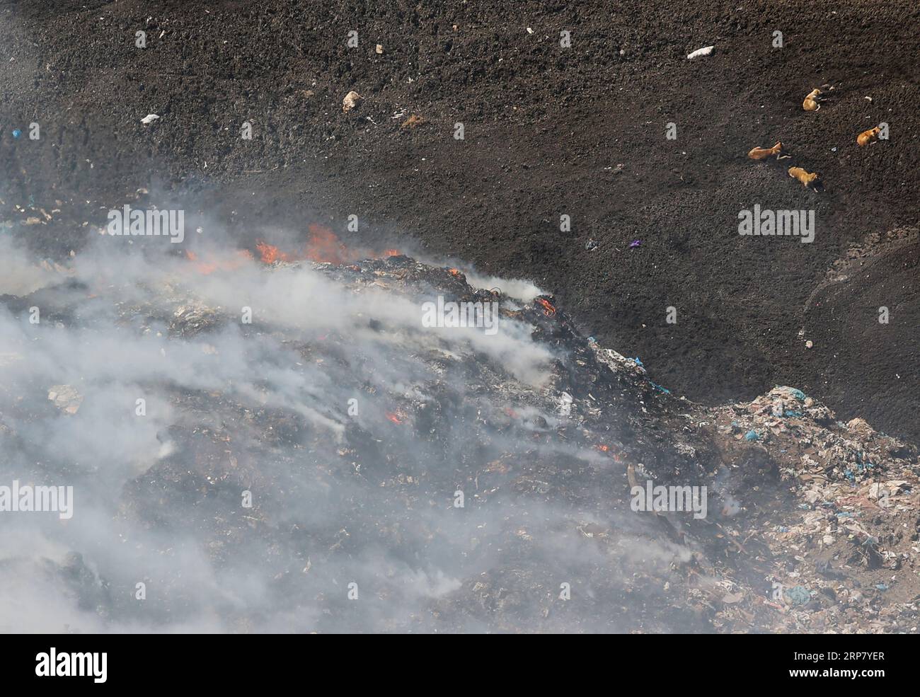 Firefighters burning trash landfill hi-res stock photography and images ...