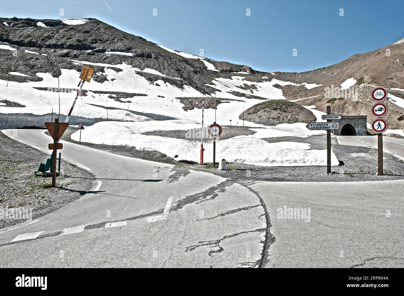 Photo with reduced dynamic saturation HDR of mountain pass alpine ...