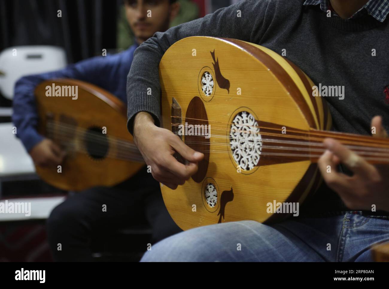 (190214) -- GAZA, Feb. 14, 2019 () -- Palestinian youth have a music ...