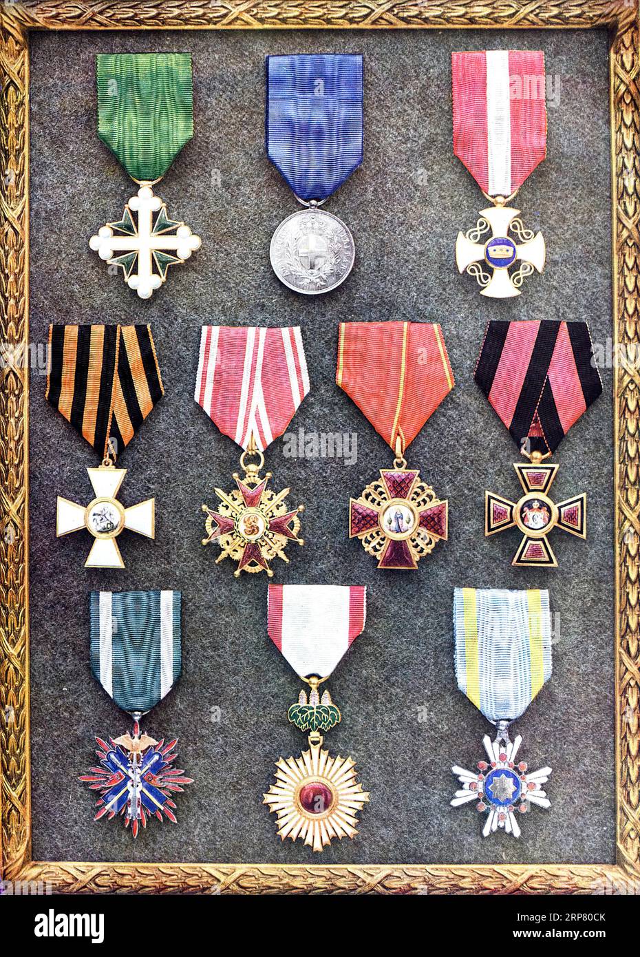 War decorations from Italy, Russia and Japan, 1917, France Stock Photo ...