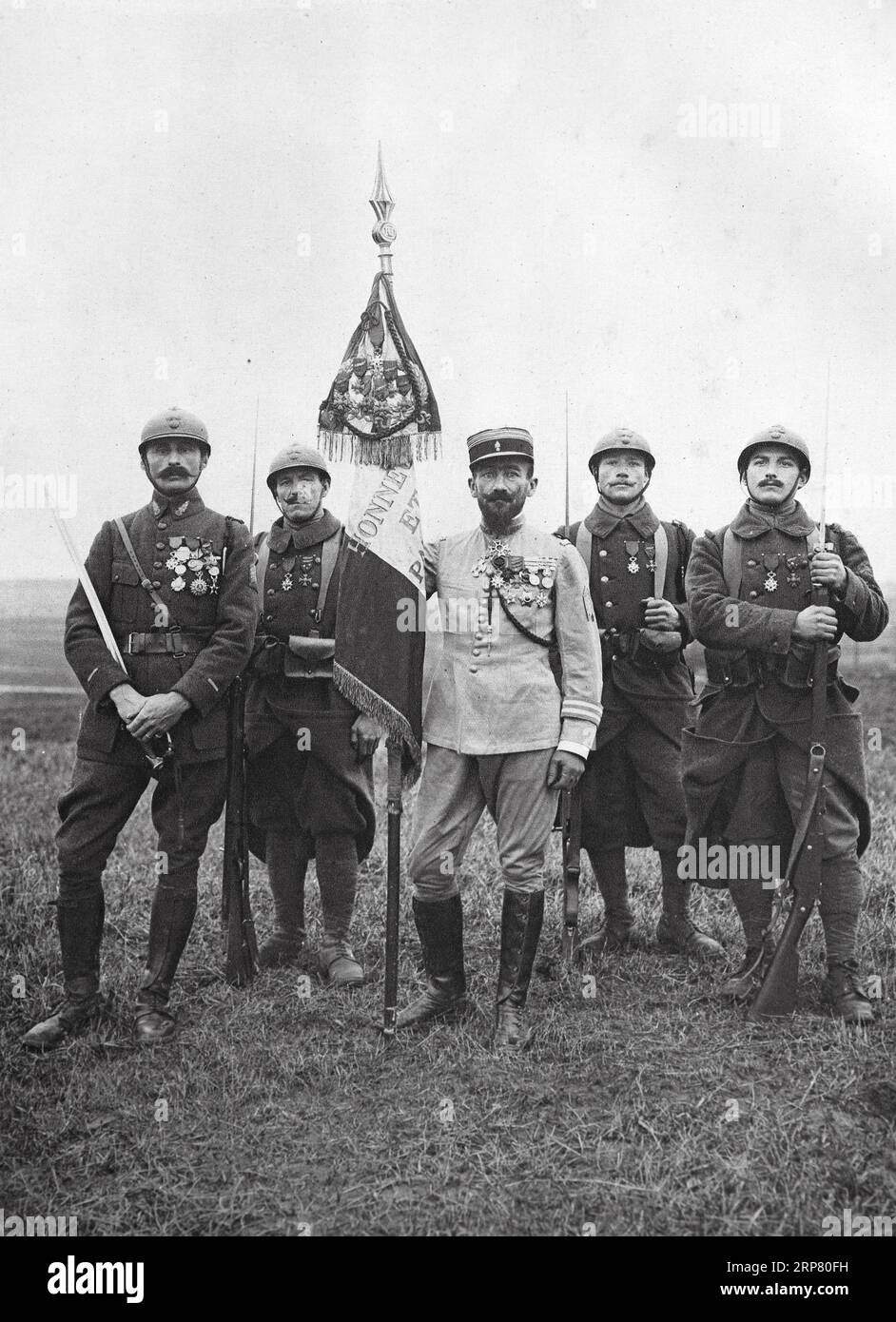 French Foreign Legion flag hold by lieutenant colonel Rollet, 1917 ...