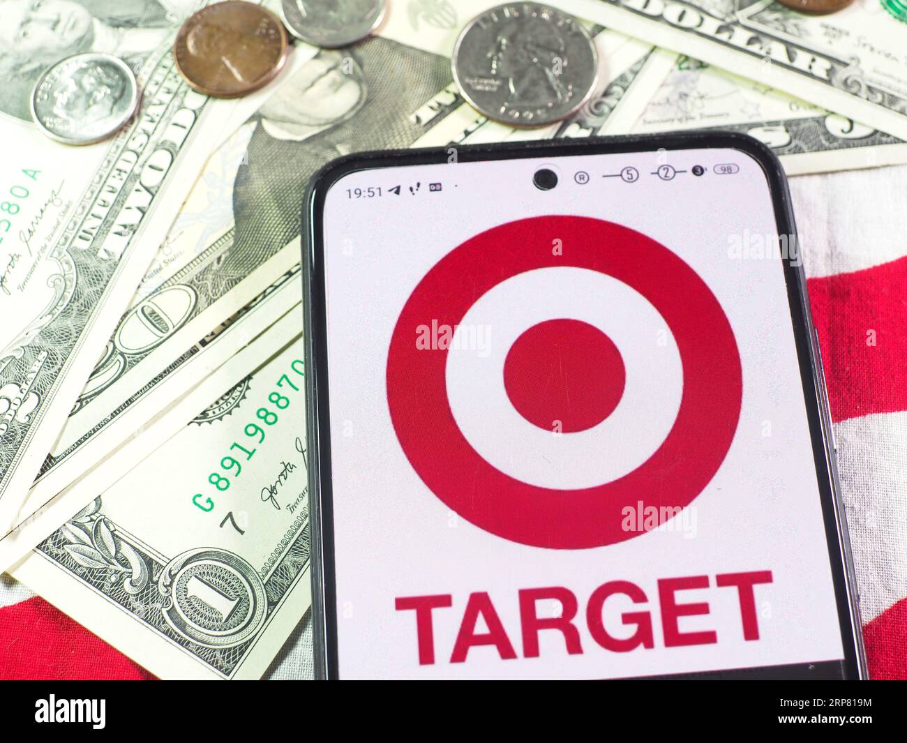 In this photo illustration, a Target Corporation logo is seen displayed ...