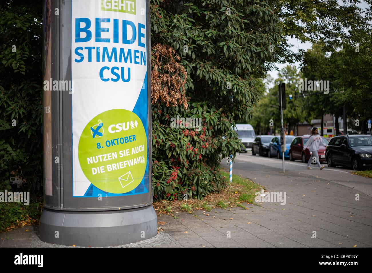 Munich, Germany. 03rd Sep, 2023. Markus Söder CSU Wahlplakate am 3.9. ...