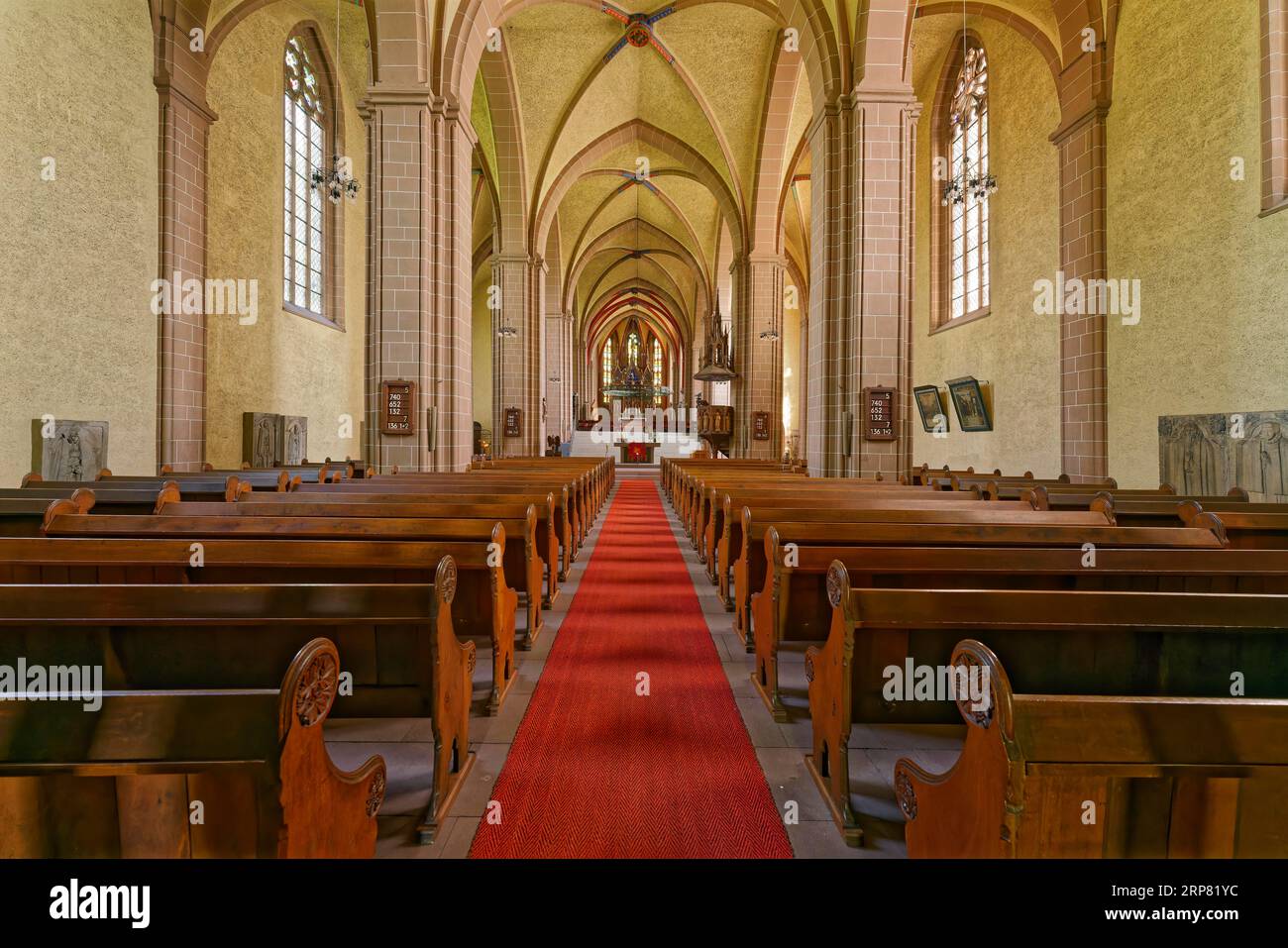Interior view, Minster Church of St. Alexandri, North German Hall ...