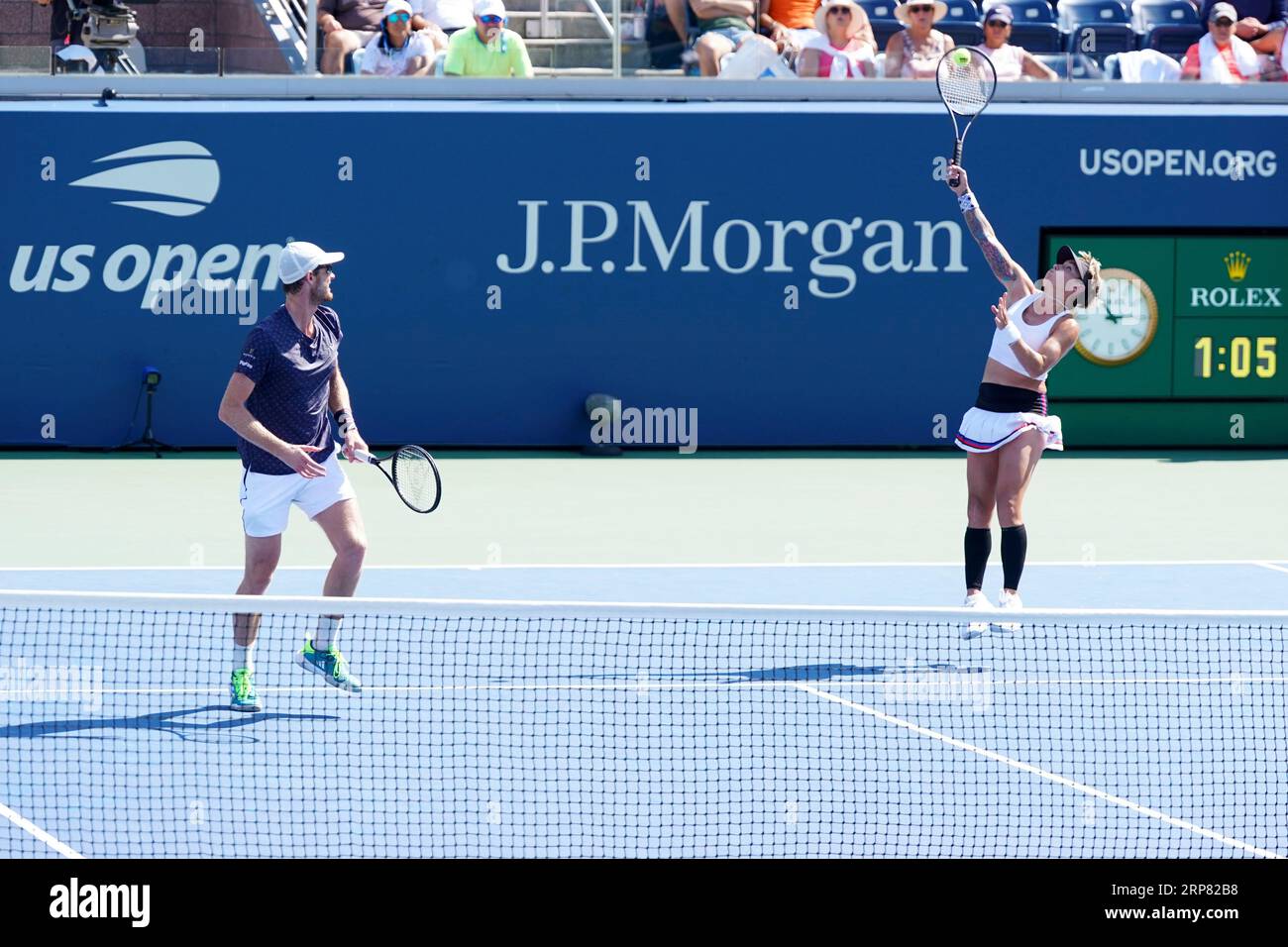 Bethanie Mattek-Sands in action during a mixed doubles match with Jamie Murray at the 2023 US ...
