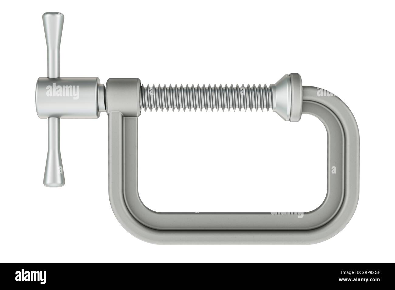 Metallic C-clamp, 3D rendering isolated on white background Stock Photo ...