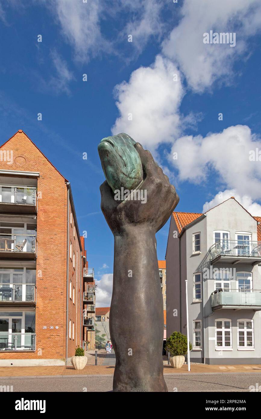 Artwork, Harbour, Arm, Hand, Fish, Sonderborg, Syddanmark, Denmark ...